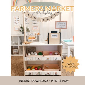 Farmers Market Pretend Play Printable, Farmer's Market Set, Farmers ...
