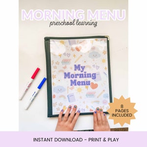 Morning Menu Bundle, Homeschool Preschool, Preschool Learning Activity ...