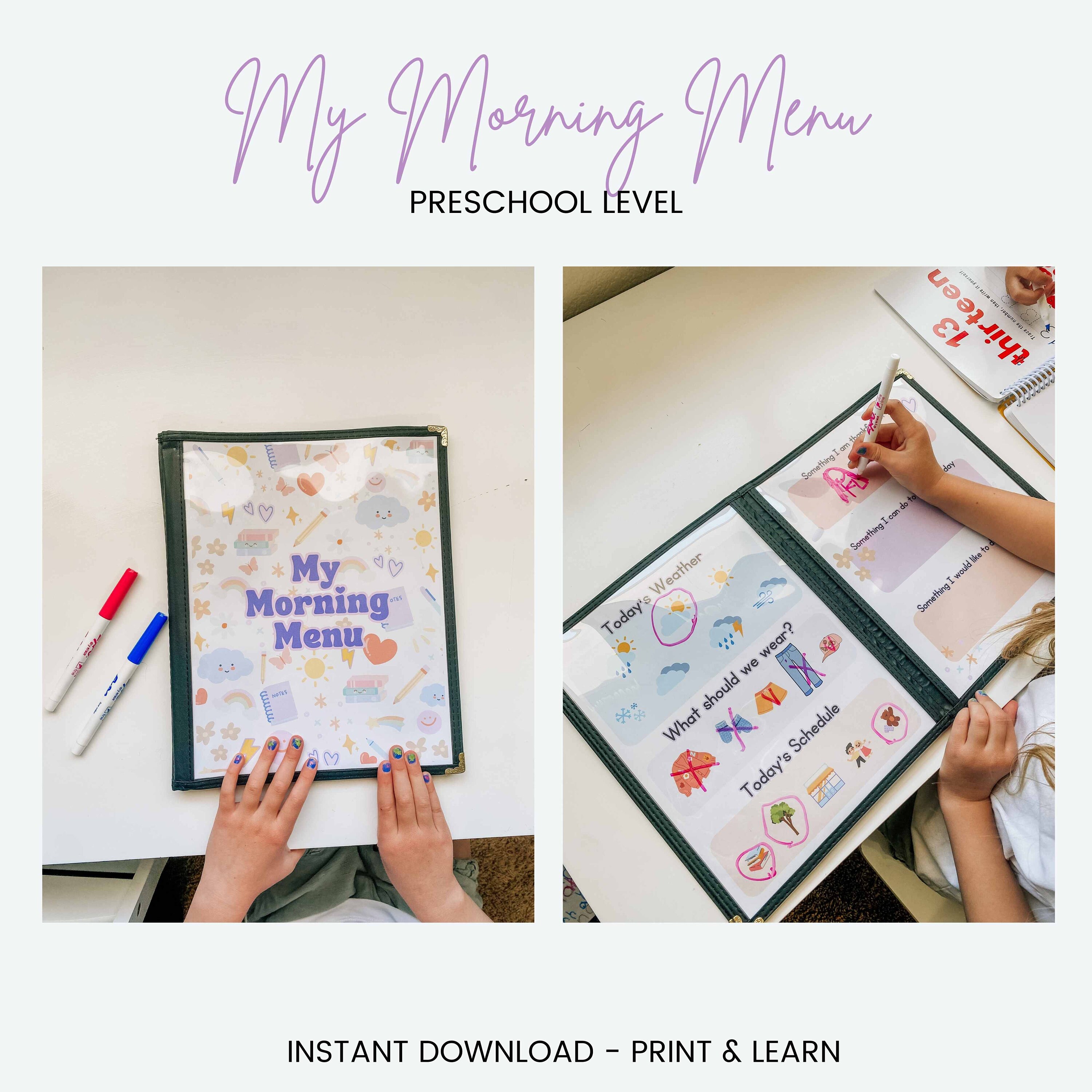 Morning Menu Bundle Homeschool Preschool Preschool Learning - Etsy