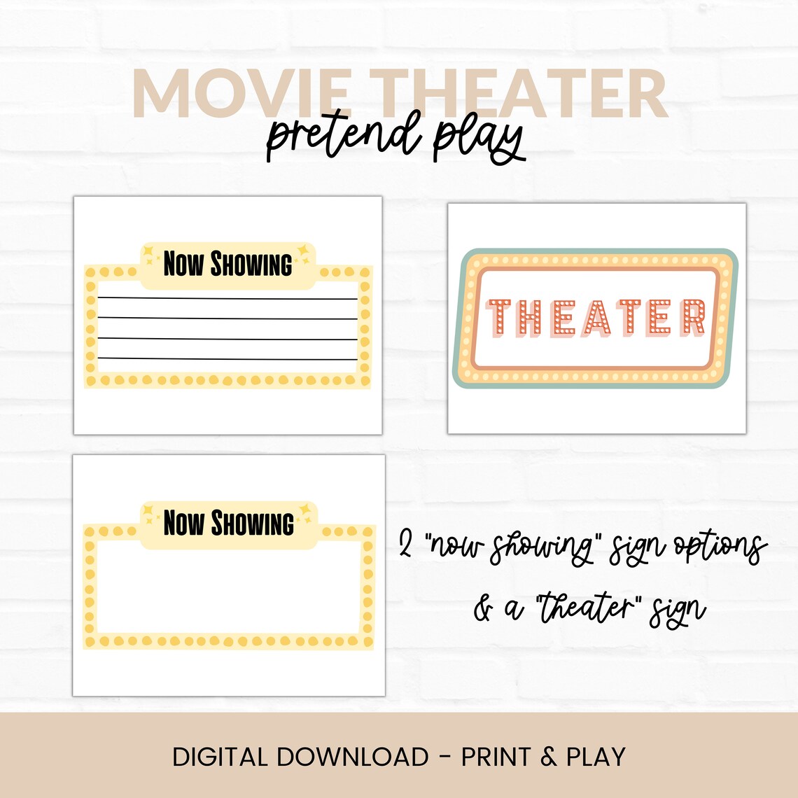 Kid's Movie Theater Pretend Play, Movie Theater Dramatic Play Set Up ...