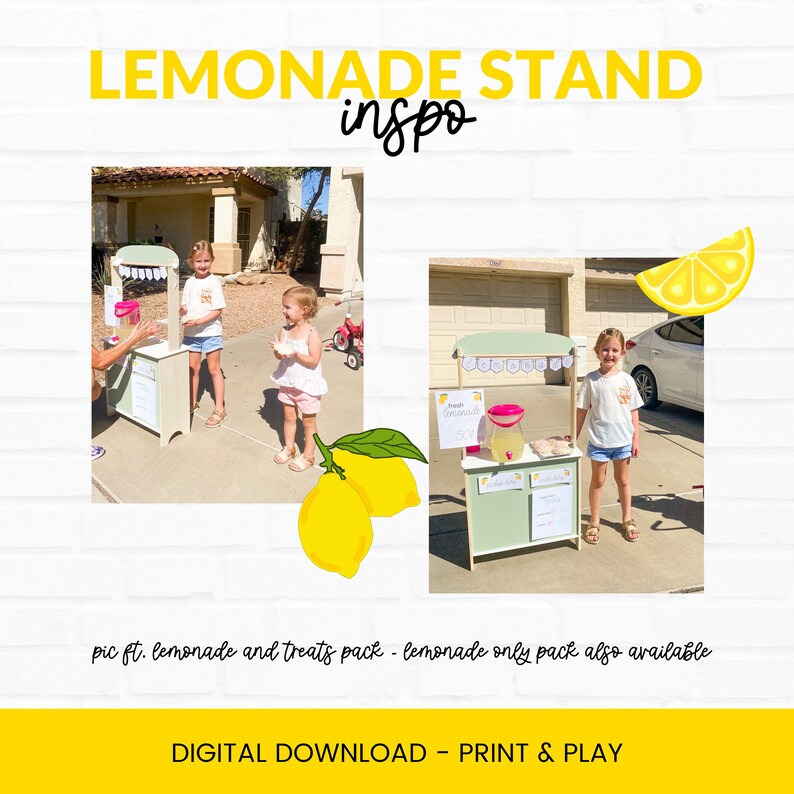 Lemonade Stand, Printable Lemonade Set Up, Lemonade Pretend Play - Etsy