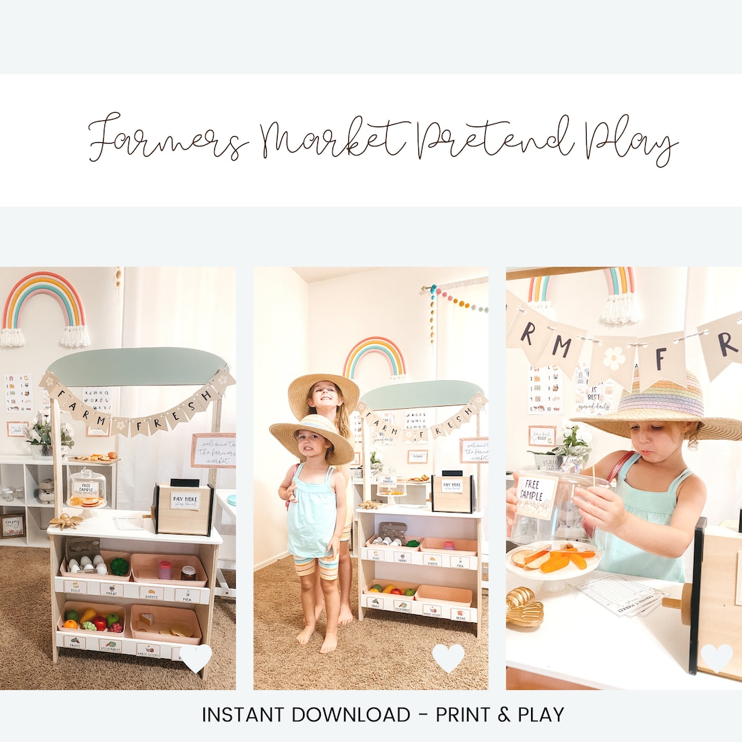 Farmers Market Pretend Play Printable, Farmer's Market Set, Farmers ...