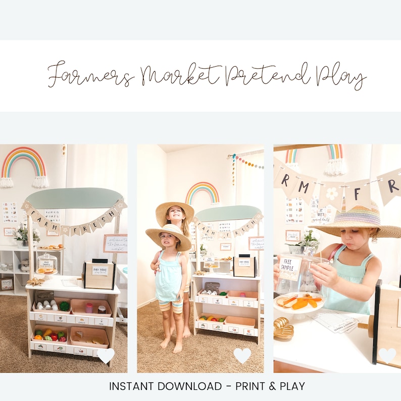 Farmers Market Pretend Play Printable, Farmer's Market Set, Farmers ...