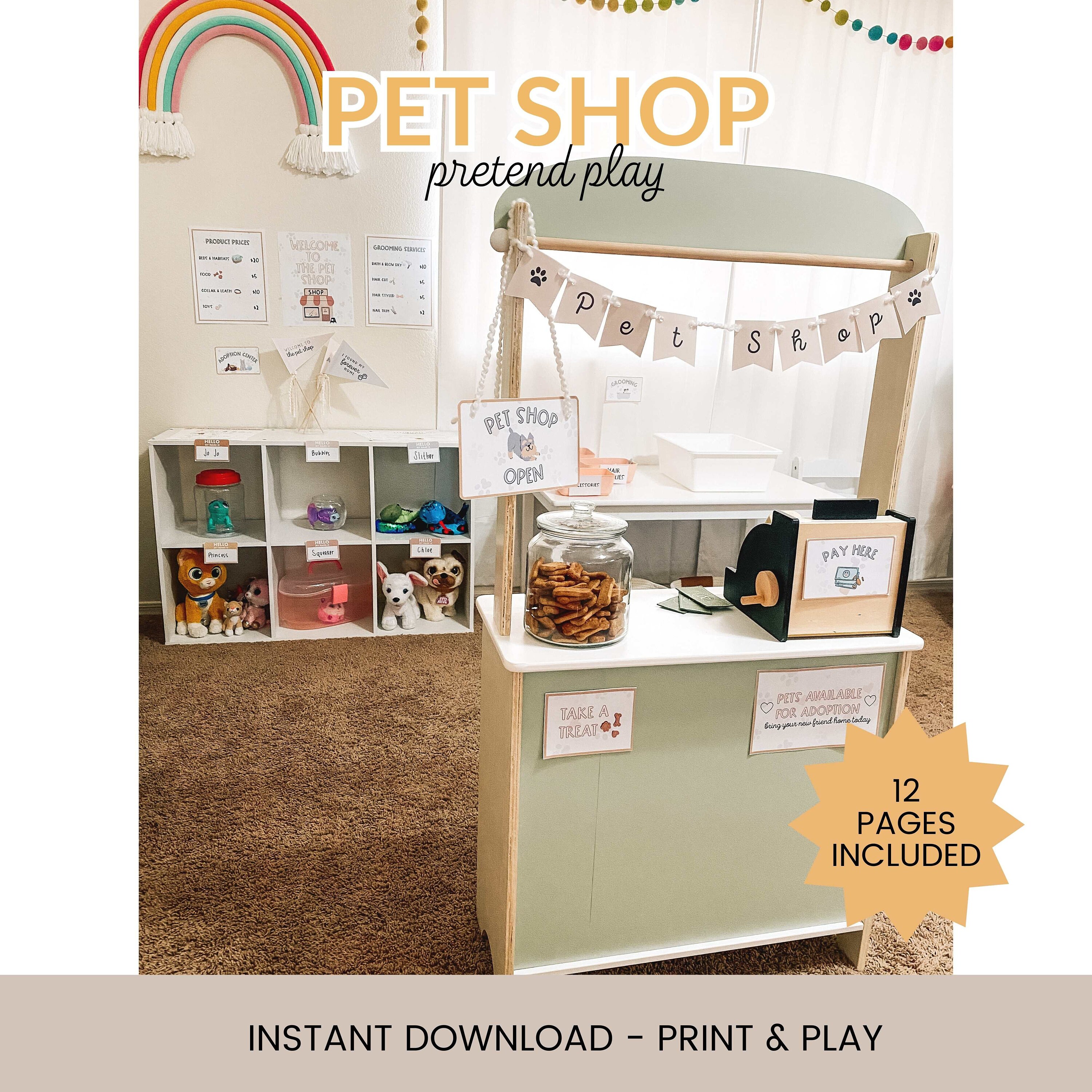 Pet Shop Pretend Play Printable, Pretend Pet Shop Set, Pet Adoption ...