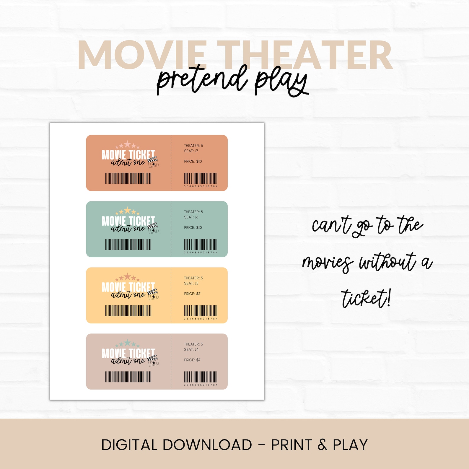 Kid's Movie Theater Pretend Play, Movie Theater Dramatic Play Set Up ...