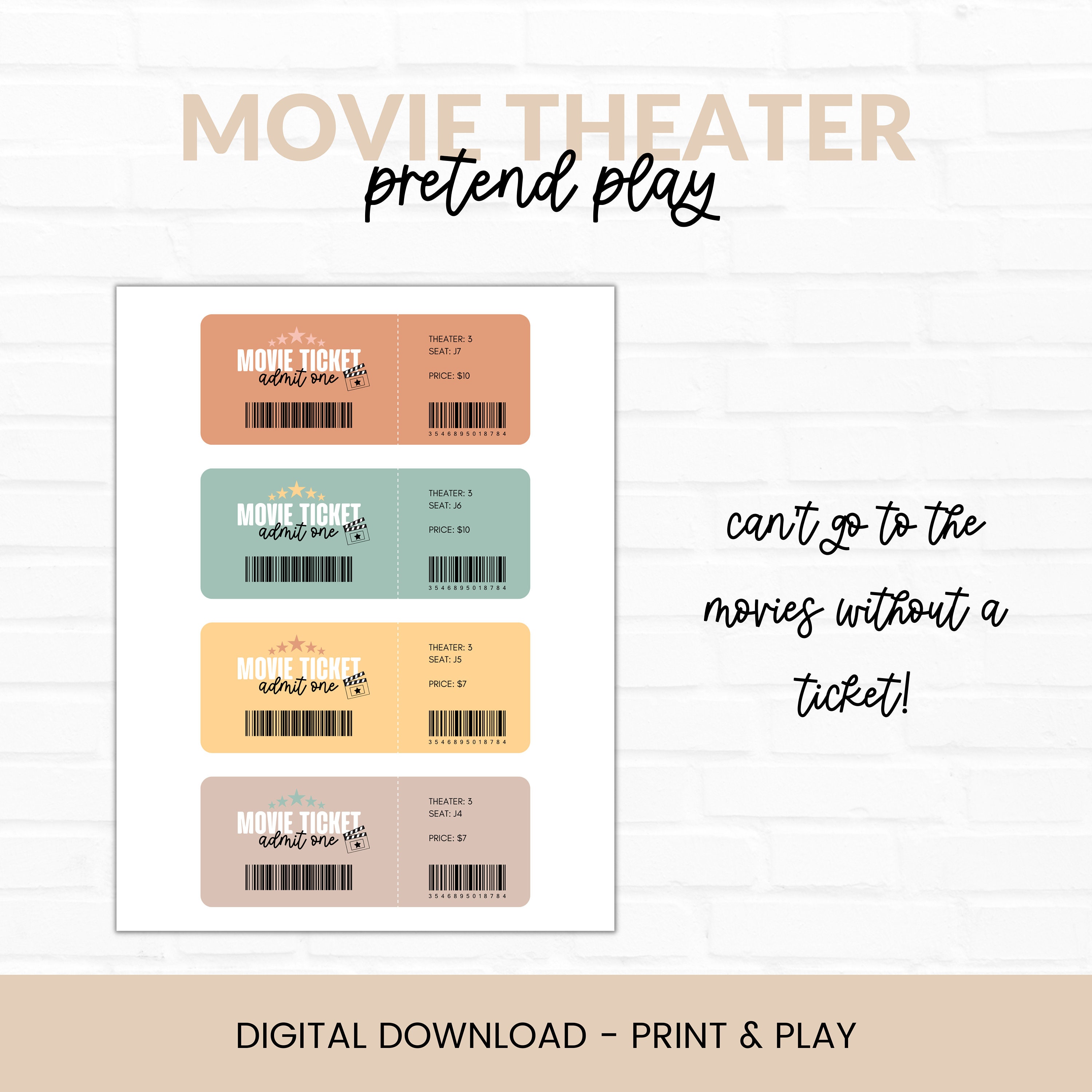 Kid's Movie Theater Pretend Play, Movie Theater Dramatic Play Set Up ...