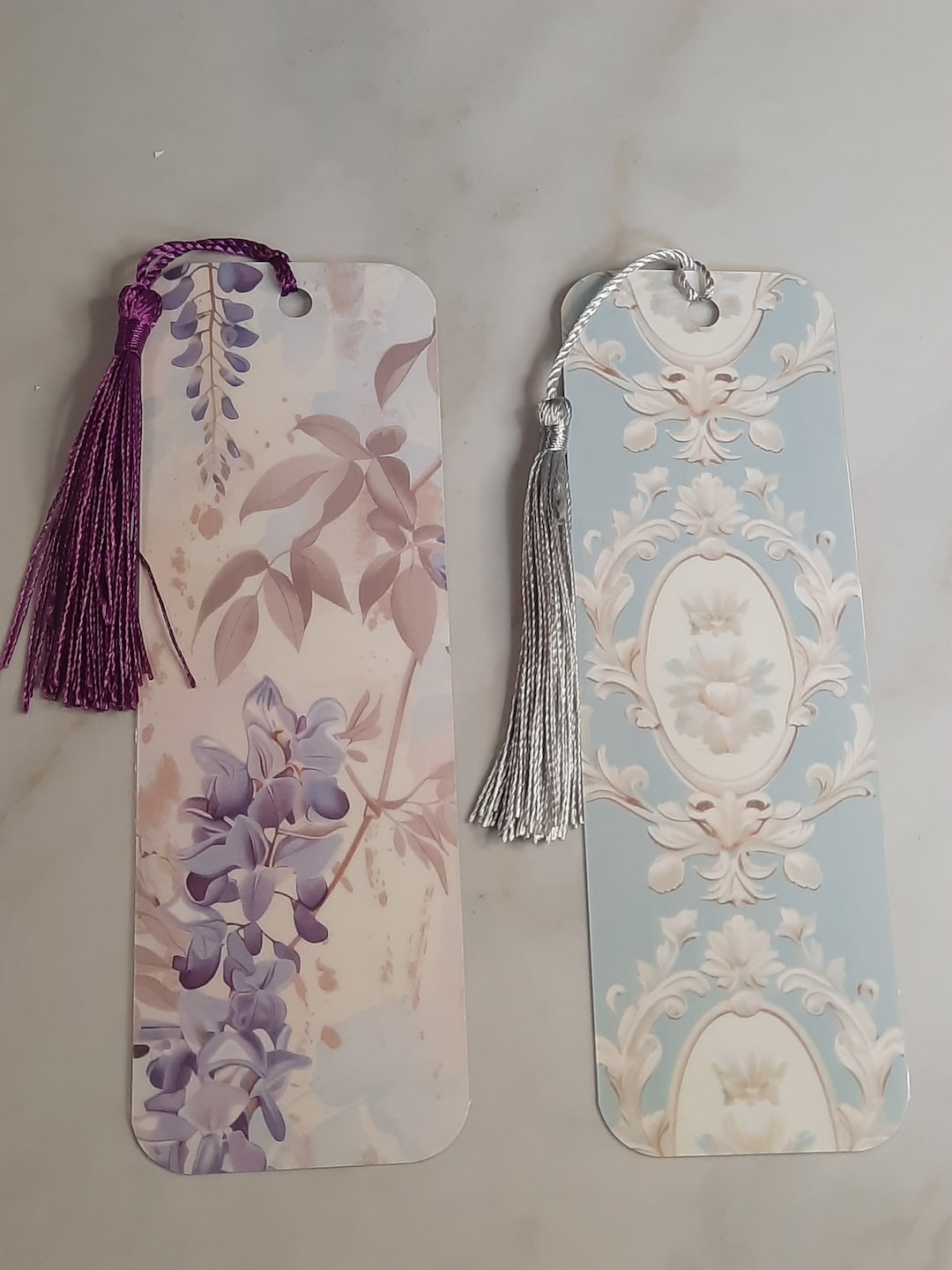 Victorian Look Bookmarks Set of Two, With Tassels, Vintage Look ...