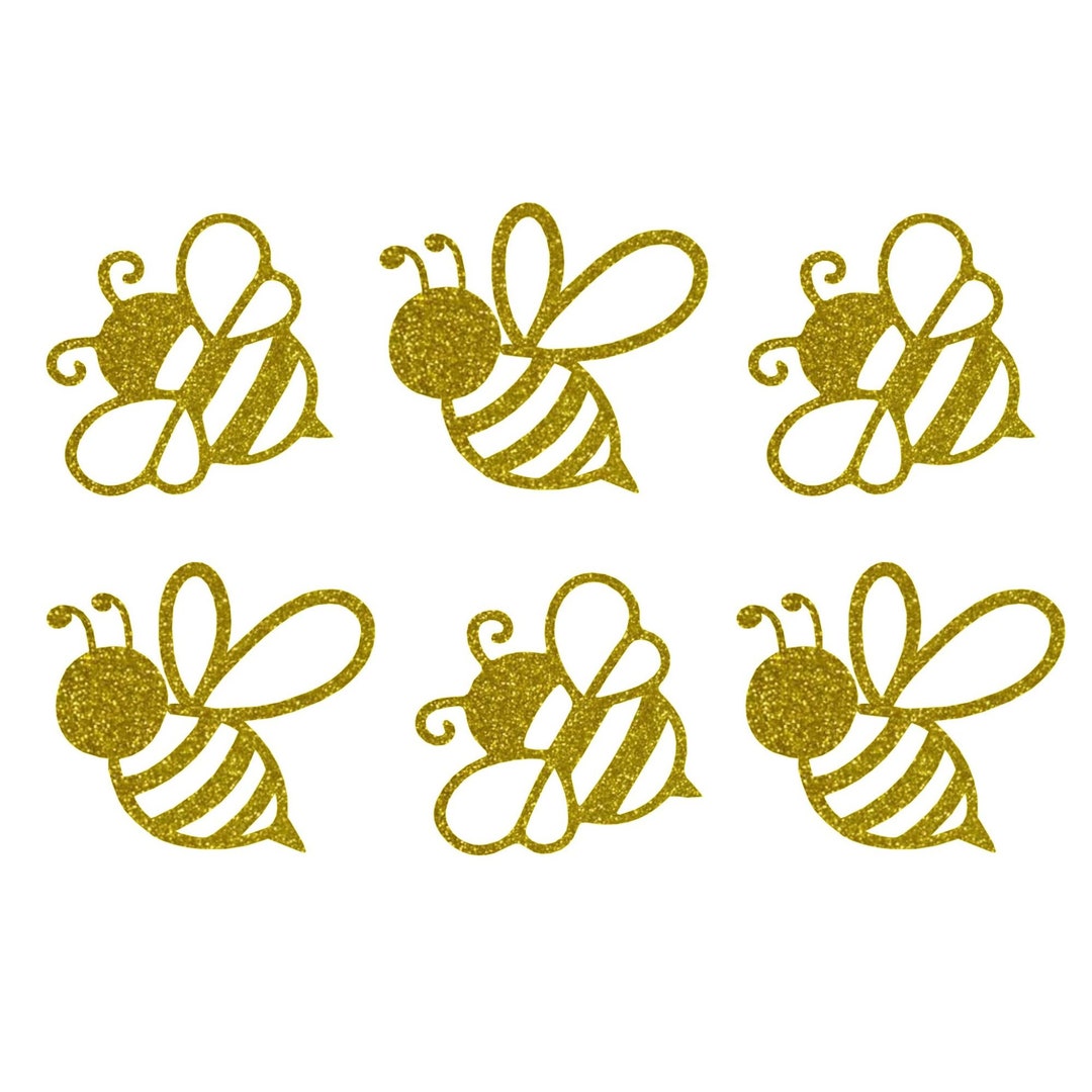 Small Bees Iron on Transfer, Easy DIY 6 Pack of Little Bees Glitter ...