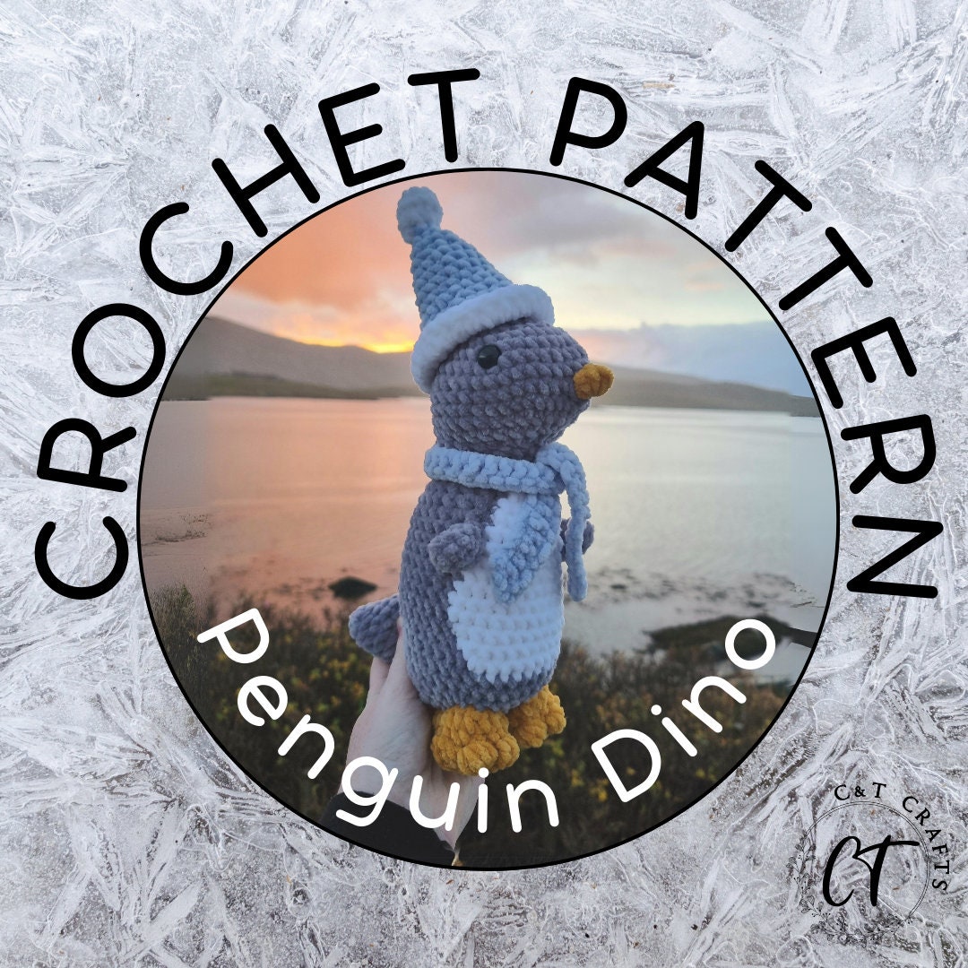 PATTERN - Penguin Dinosaur, Penguin Crochet, Dino, PDF Digital Pattern ...