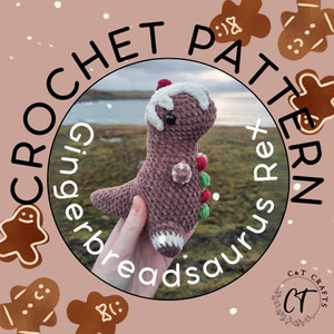 PATTERN - Gingerbread-rex, Gingerbread Dinosaur, Christmas Crochet ...