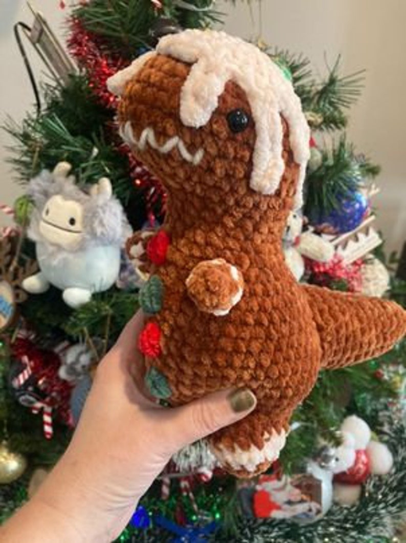 PATTERN - Gingerbread-rex, Gingerbread Dinosaur, Christmas Crochet ...