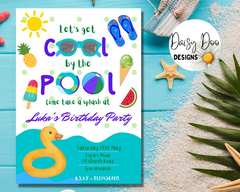 Pool Party Invitation Pool Party Invitation Instant Download - Etsy