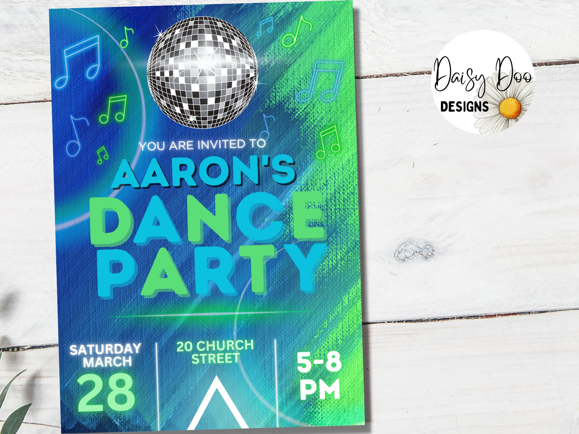 Dance Party Invitation, Disco Party Invitation, Dance Party Invite ...