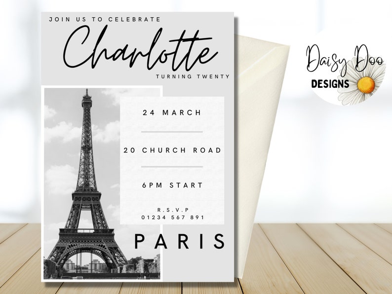 Paris Birthday Party Invitation Paris Party French Party - Etsy