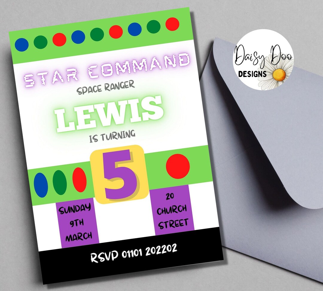 Buzz Lightyear Invitation Buzz Lightyear Birthday Invitation, Toy Story ...