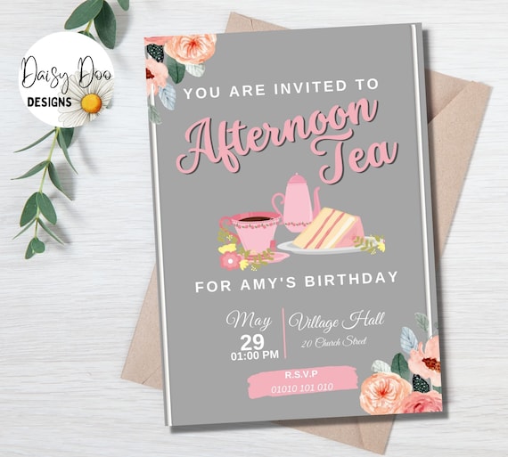 Afternoon Tea Invitation Afternoon Tea Party Afternoon Tea - Etsy UK