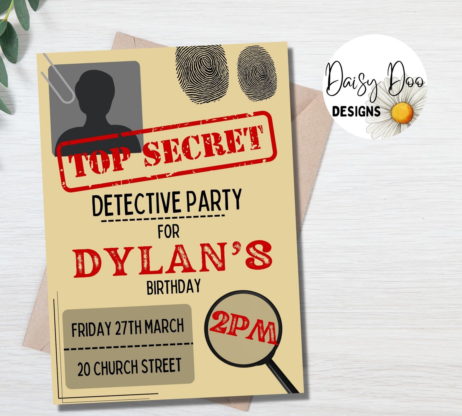 Detective Party Invitation Detective Party Invite, Spy Birthday ...