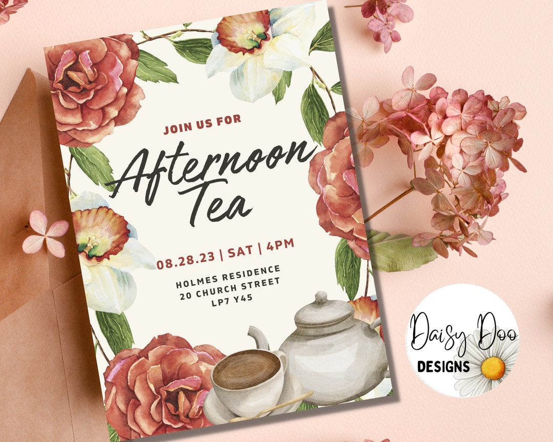 Afternoon Tea Invitation Afternoon Tea Party, Afternoon Tea Invite ...