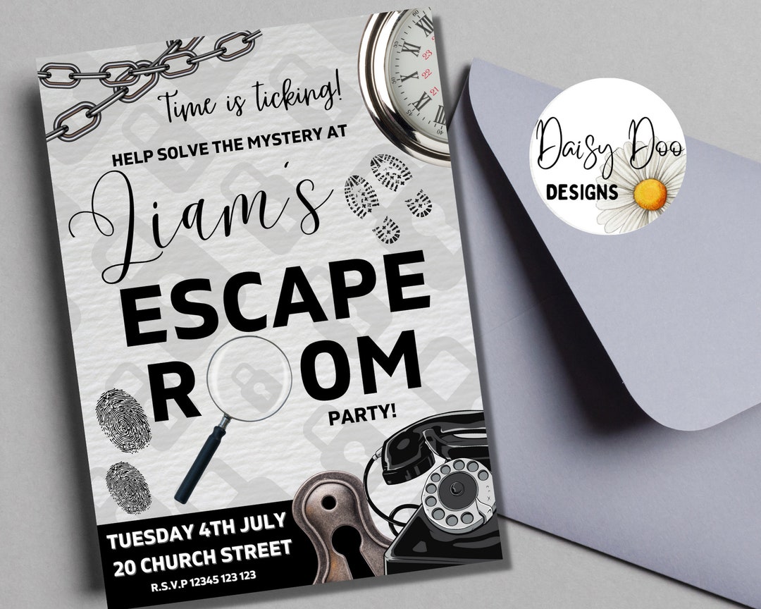 Escape Room Invitation, Escape Room Party Invite, Escape Room ...