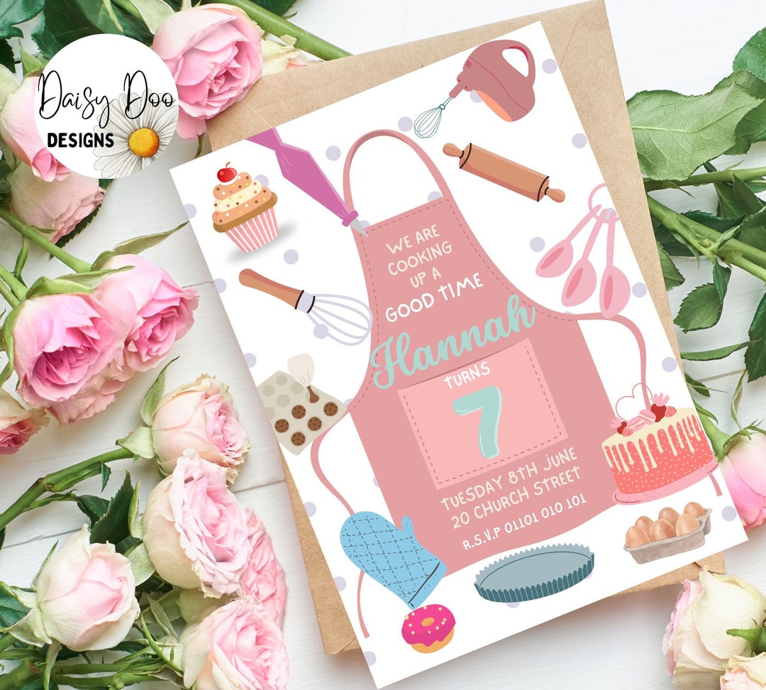 Baking Party Invitation Cooking Party Invite, Kids Baking Party, Baking ...