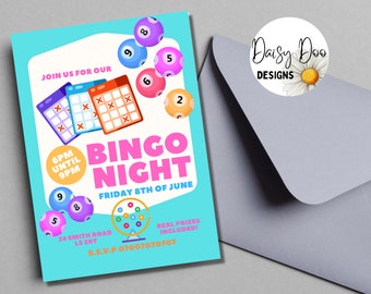 Editable and Printable Bingo Night Event Invitation Flyer - Etsy