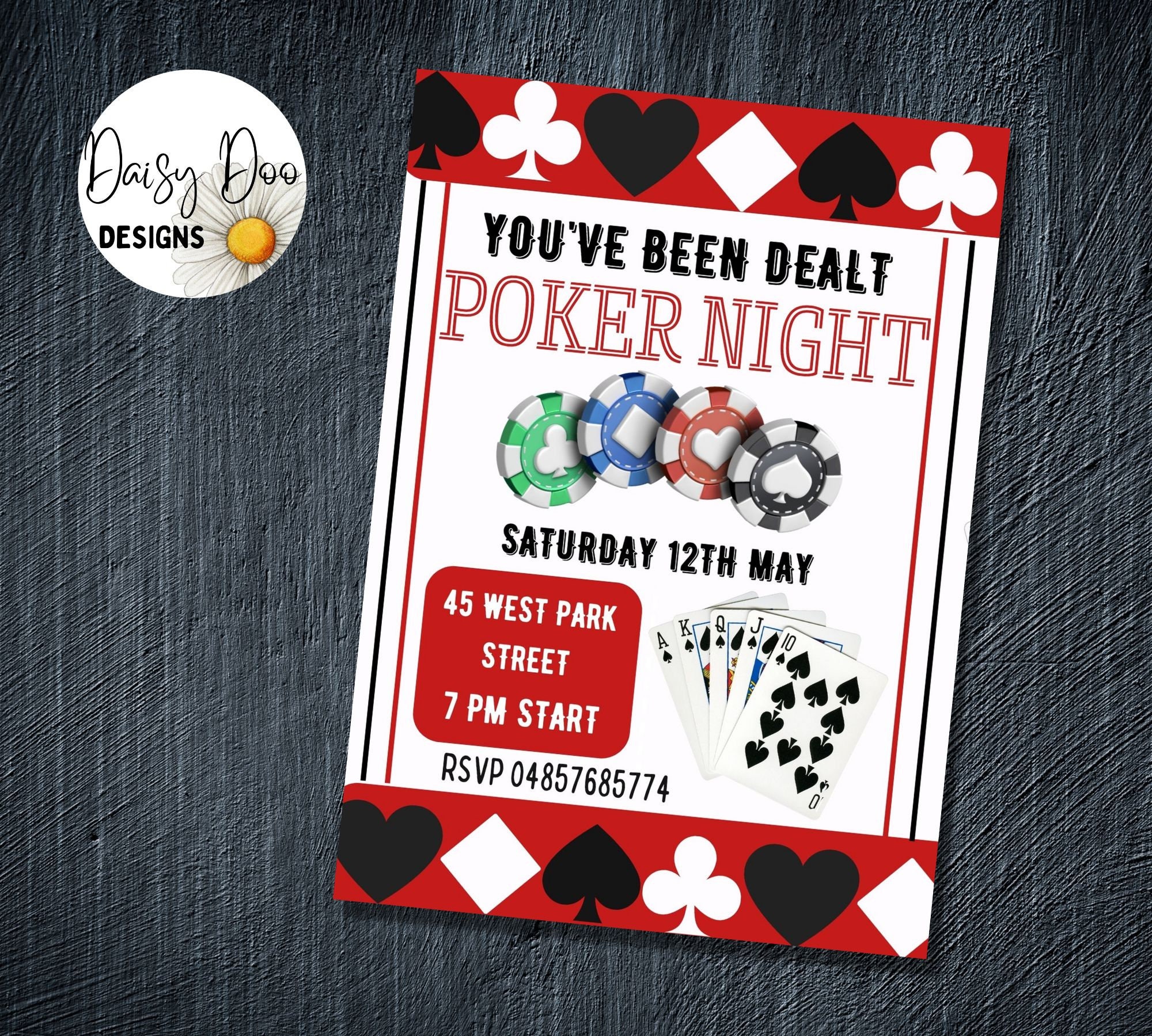 Poker Night Invitation Poker Night Flyer, Editable Poker Invitation ...