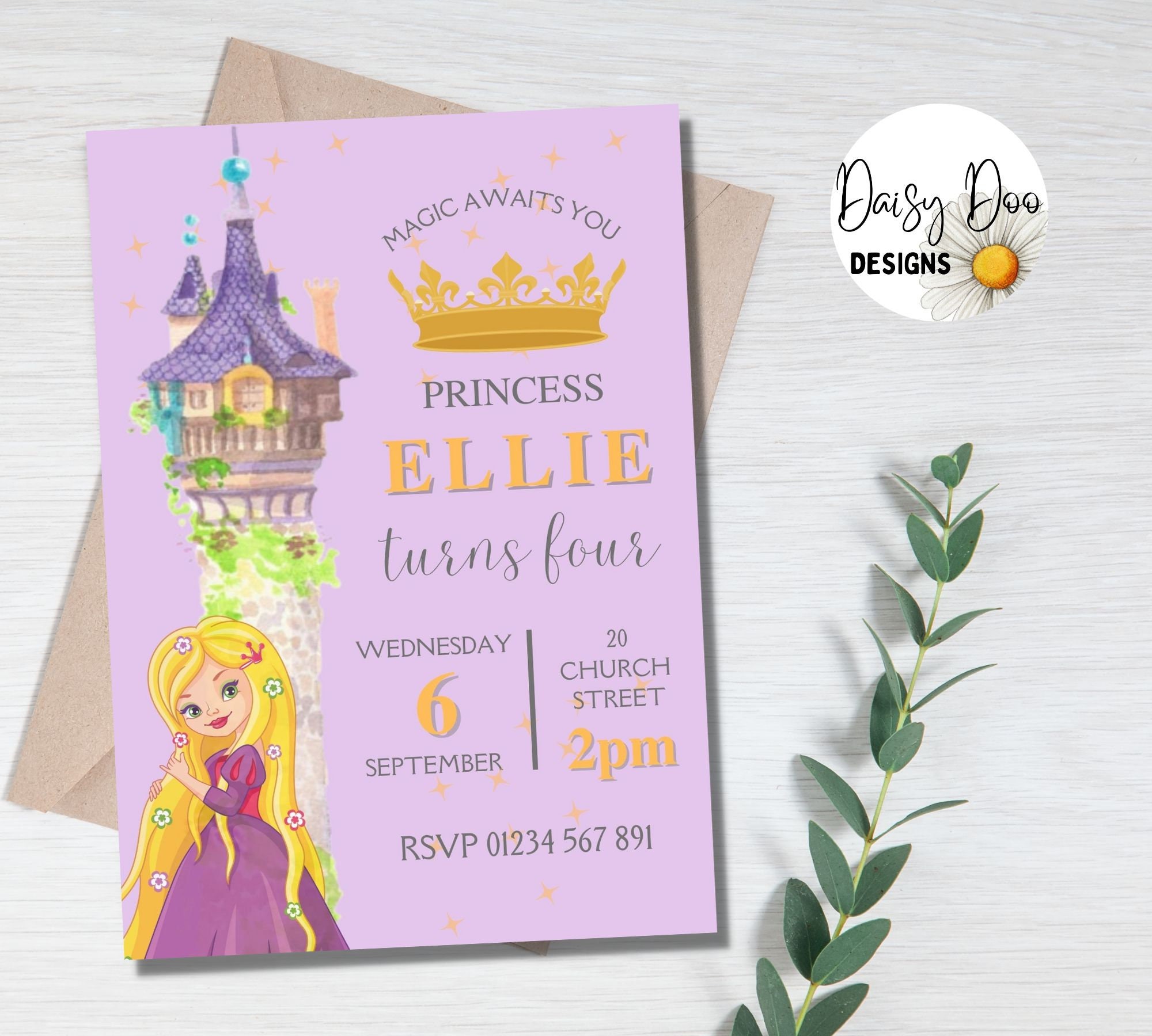 Rapunzel Birthday Invitation Rapunzel Birthday Party, Tangled Birthday ...