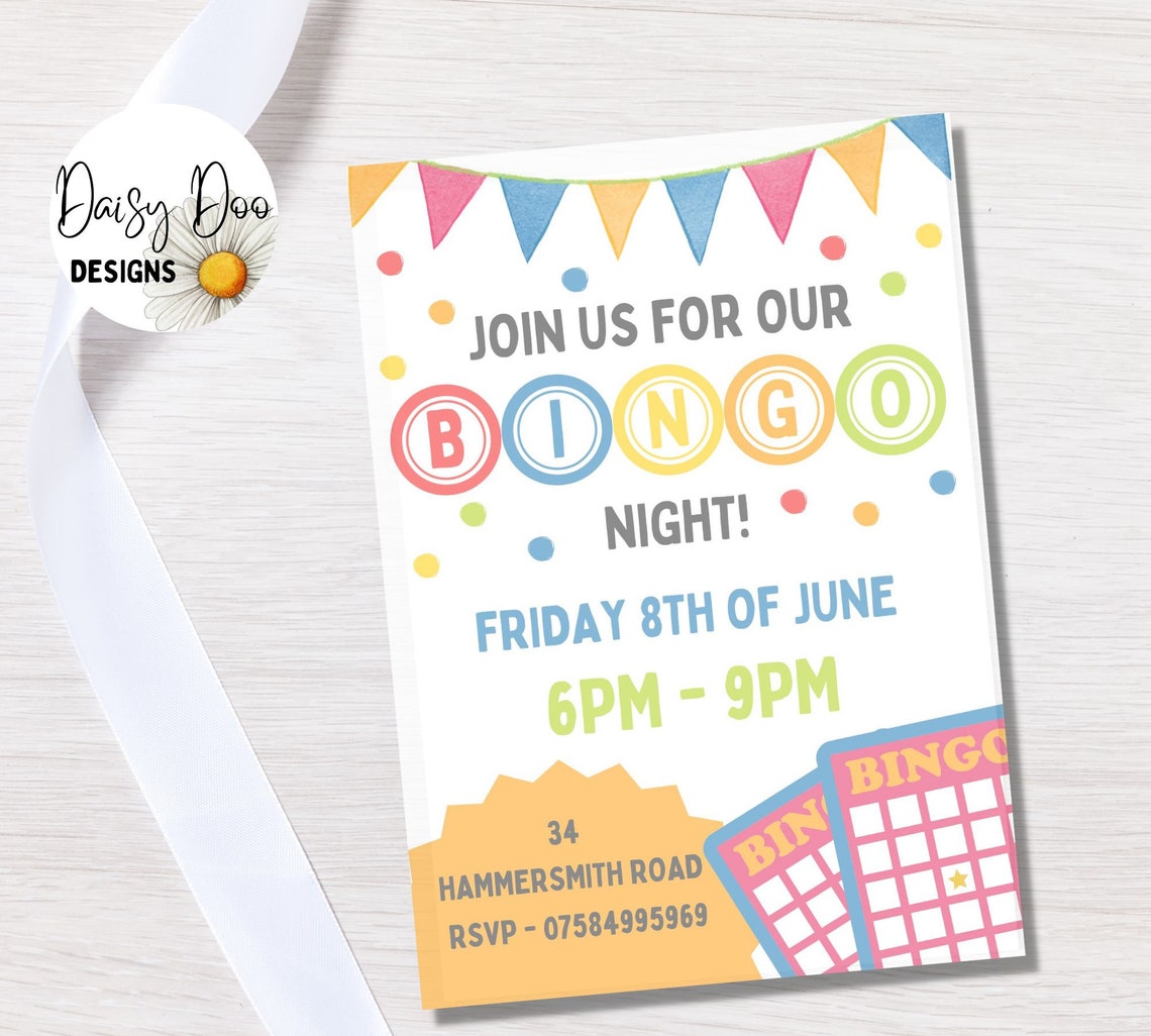 Bingo Invitation Instant Download Bingo Night Flyer Invitation, Bingo ...