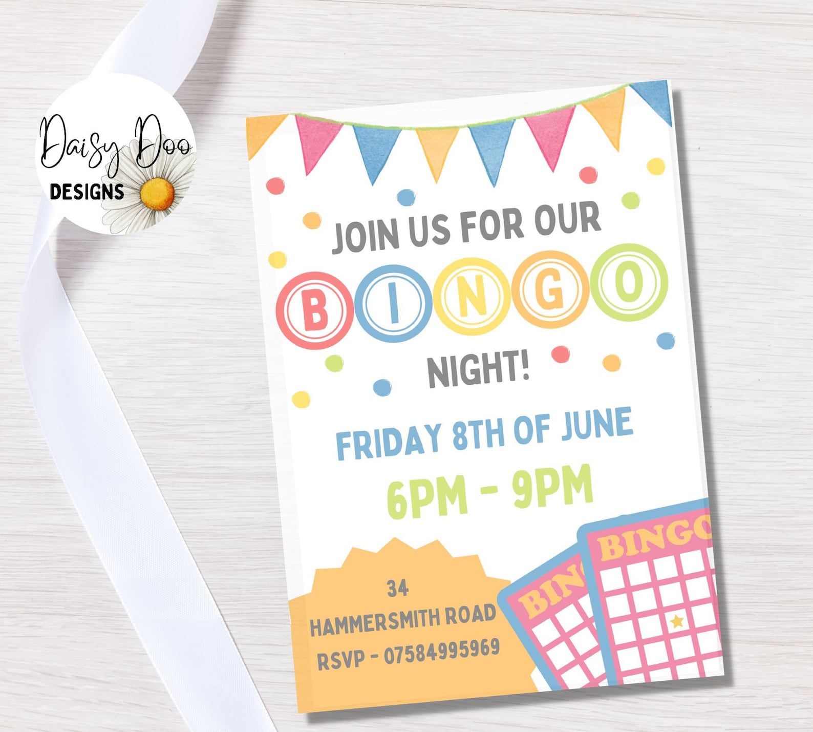 Bingo Invitation Instant Download Bingo Night Flyer Invitation, Bingo ...