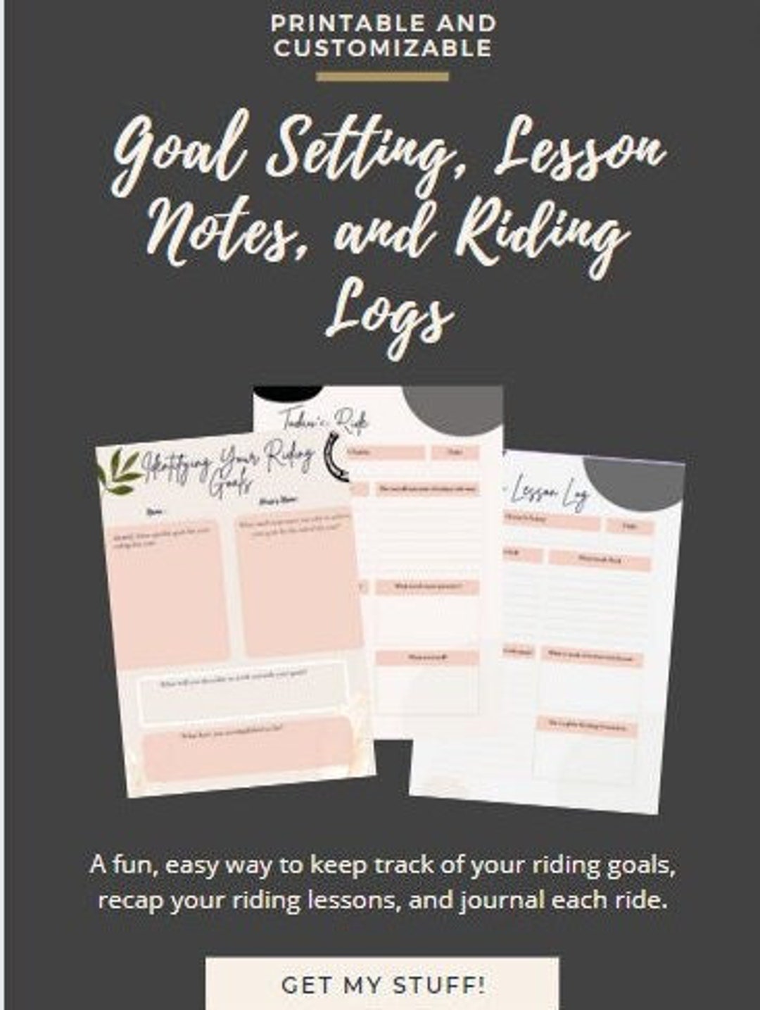 Goal Setting for Equestrians Printable and Customizable Templates for ...