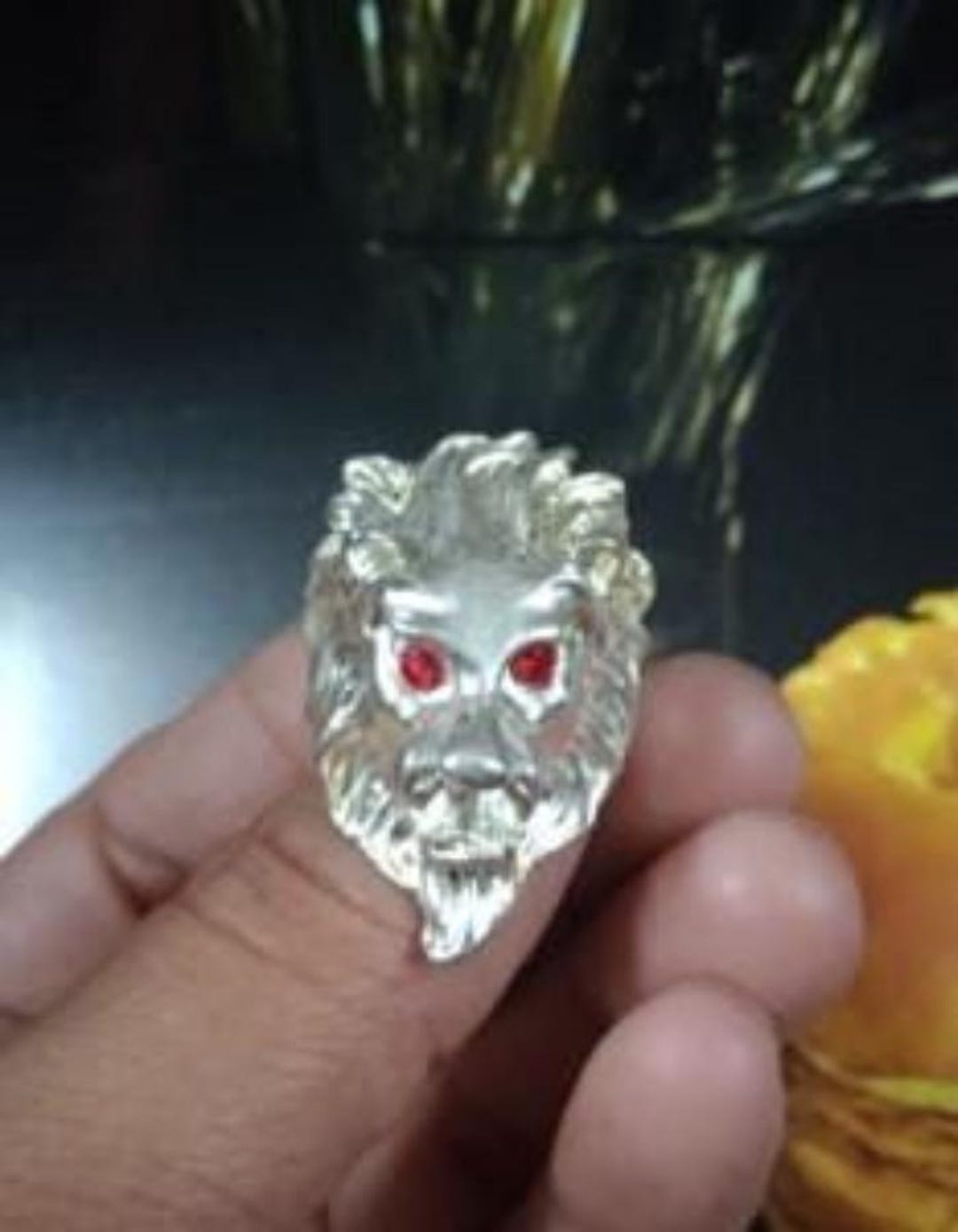 High Ranking Illuminati Freemason Lion Head Ring Antique Vintage ...