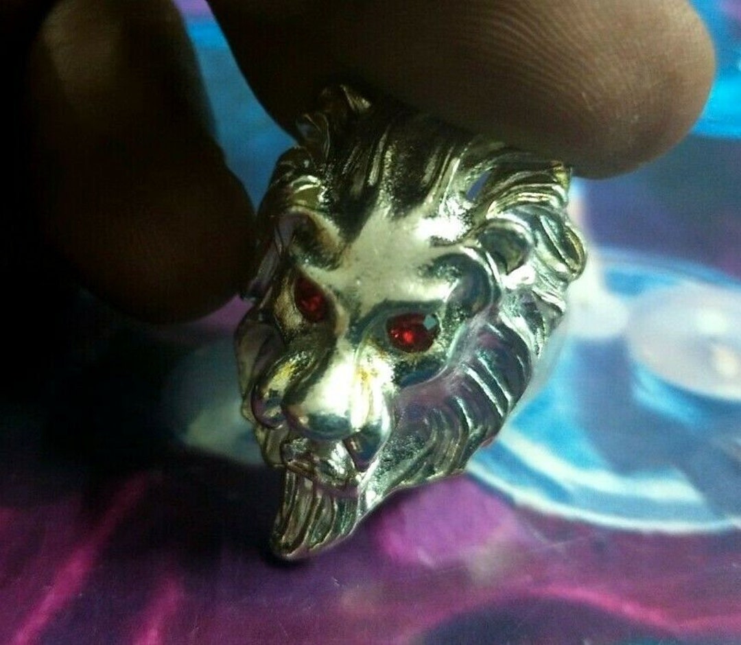High Ranking Illuminati Freemason Lion Head Ring Antique Vintage ...