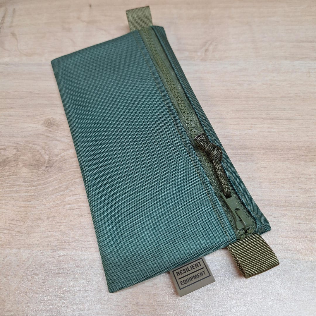 Bronze Green License Pouch With Olive Green Zip and Lining - Etsy