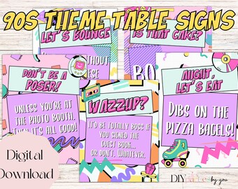 90s Party Table Signs - Etsy