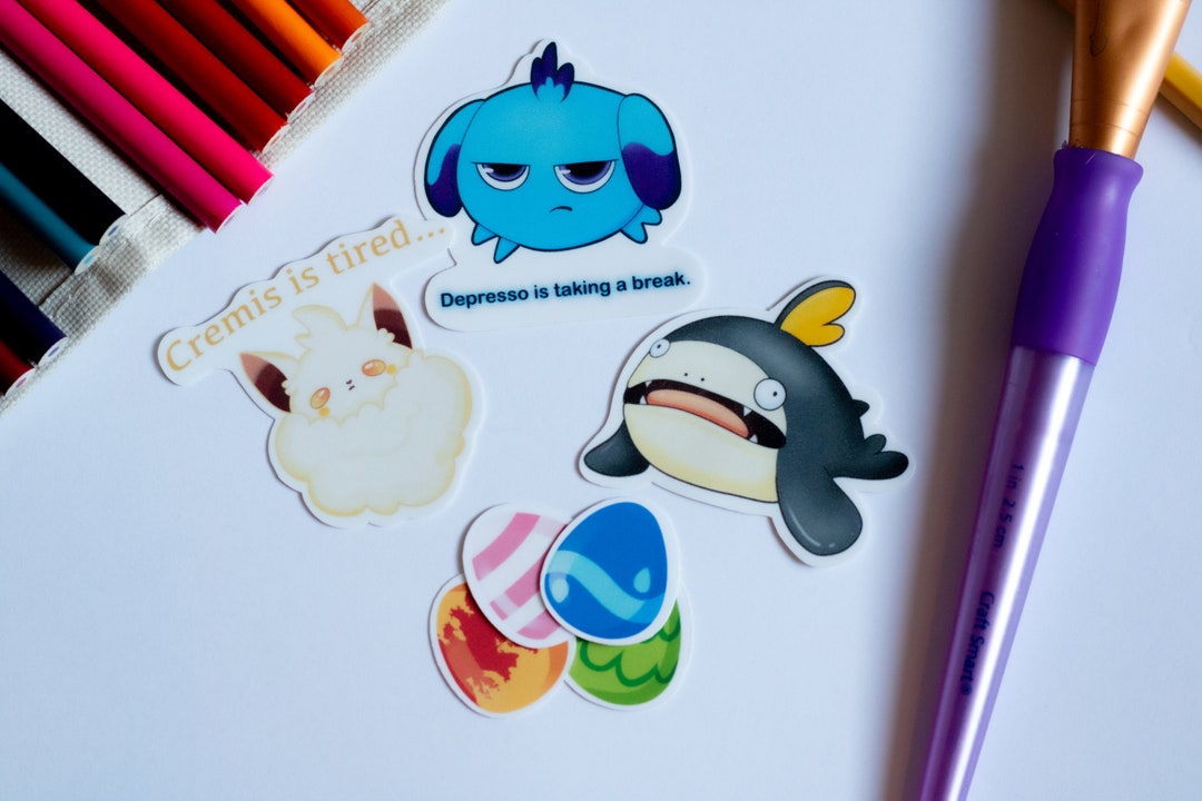 Pal Stickers Dumud, Cremis, and Depresso Palworld Stickers Satin Finish ...