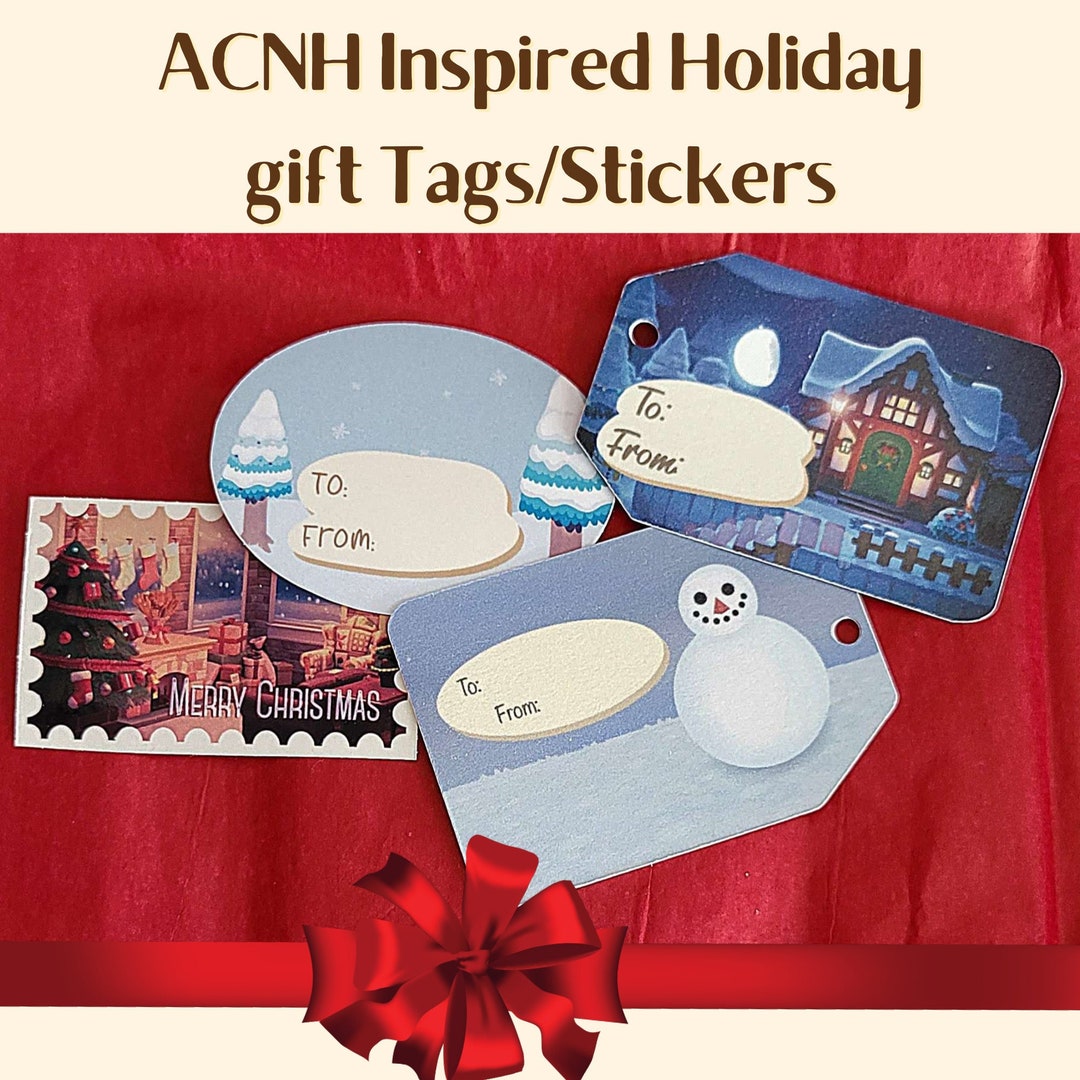 ACNH Inspired Holiday Gift Tags Matte Die-cut Stickers - Etsy