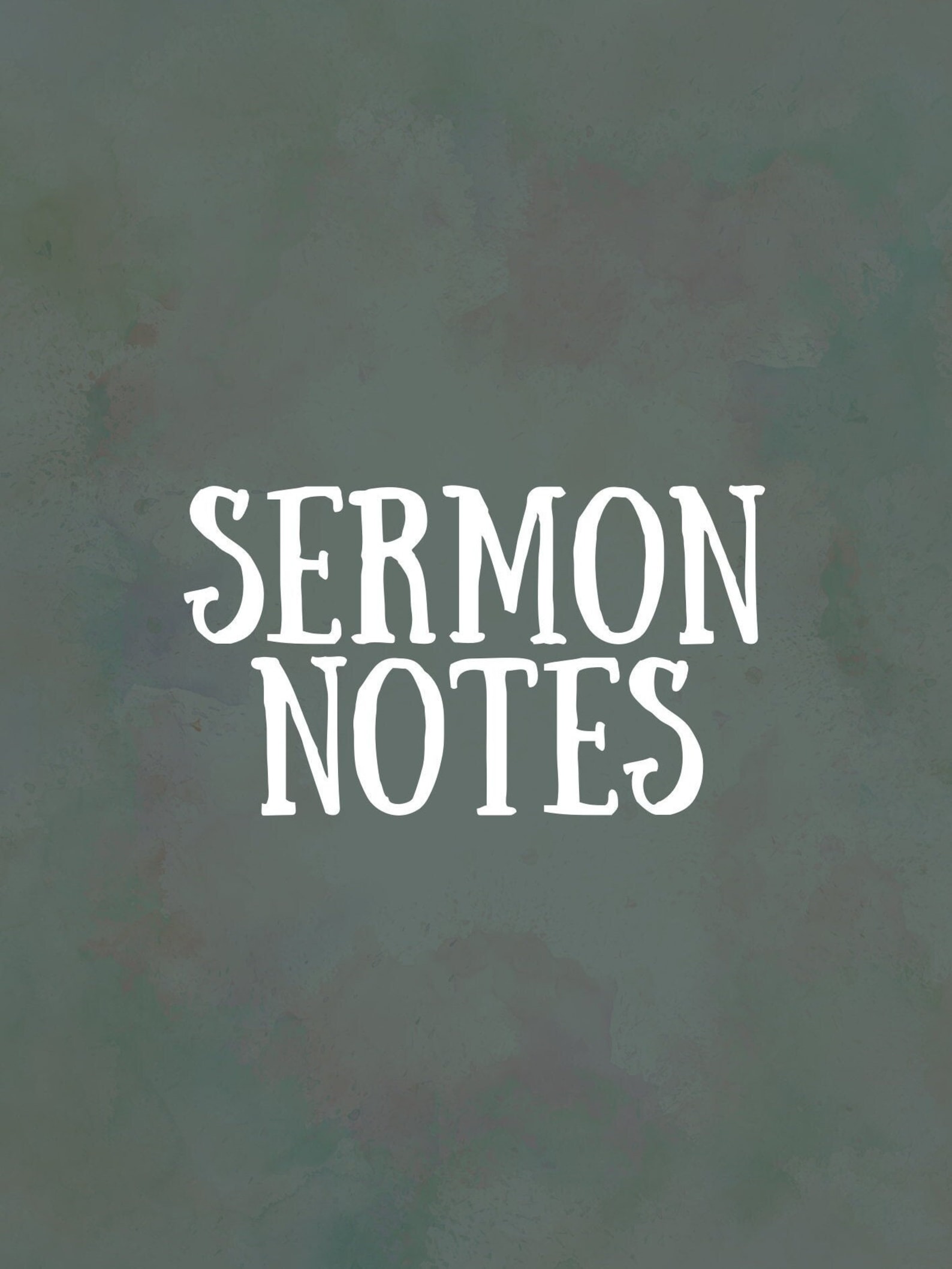 Sermon Notes (WATERCOLOUR COVER) - Etsy