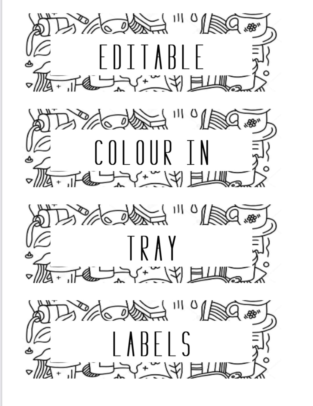 Editable Tray Labels Digital Download primary Resources - Etsy