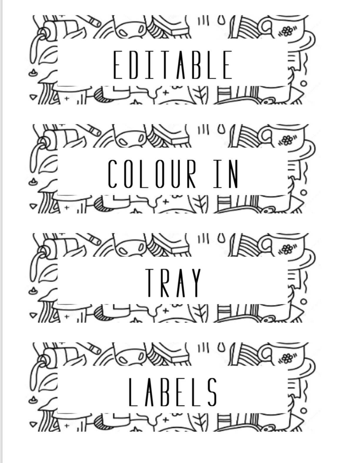 Editable Tray Labels Digital Download primary Resources - Etsy