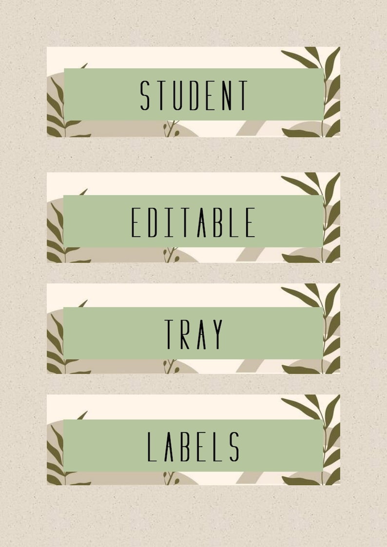 Editable Tray Labels Digital Download primary Resources - Etsy