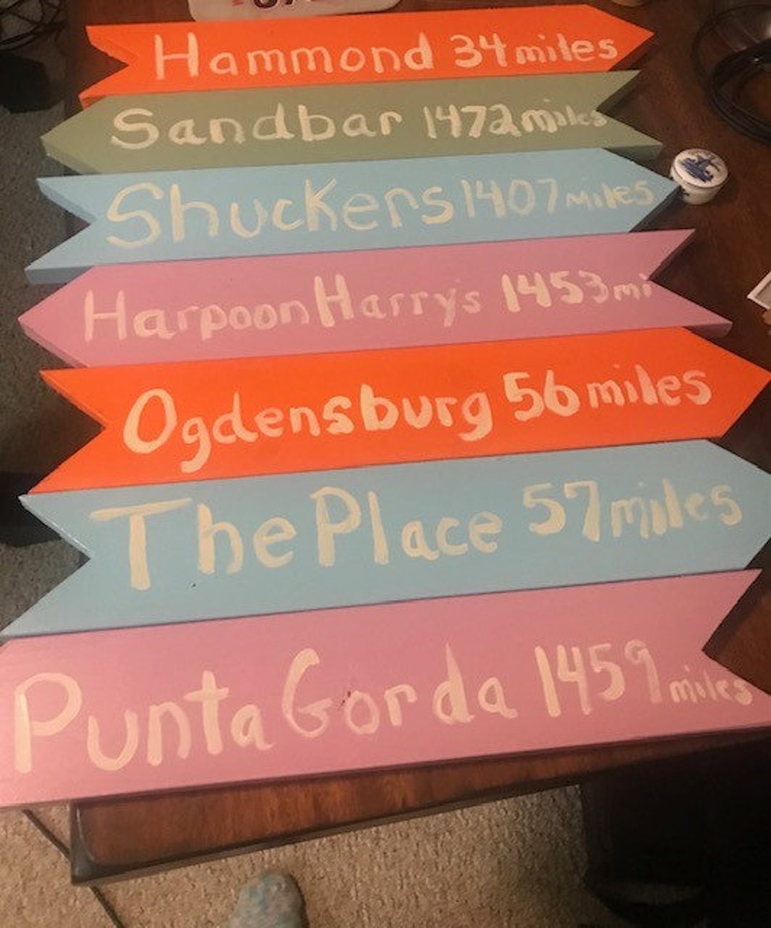 Directions Signs Miles to Custom Hand Painted Price is per Location - Etsy