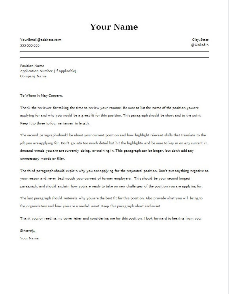 Professional Resume Letter Size - Etsy