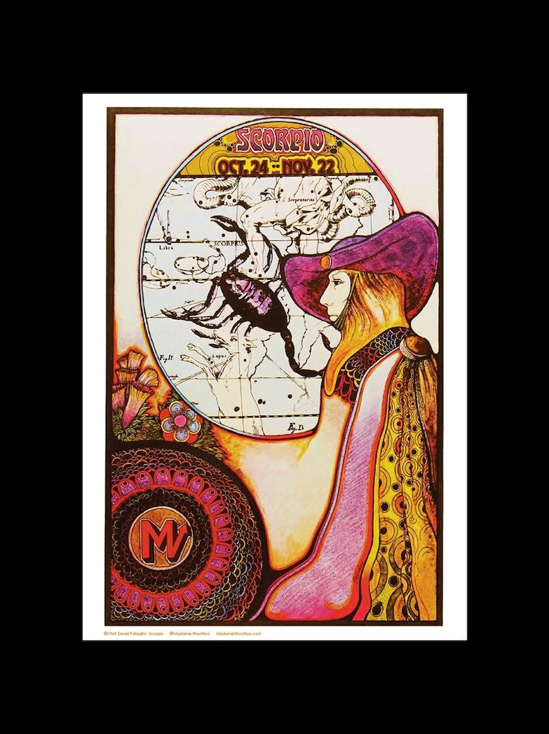 1969 David Palladini Zodiac Posters Libra Poster Scorpio - Etsy