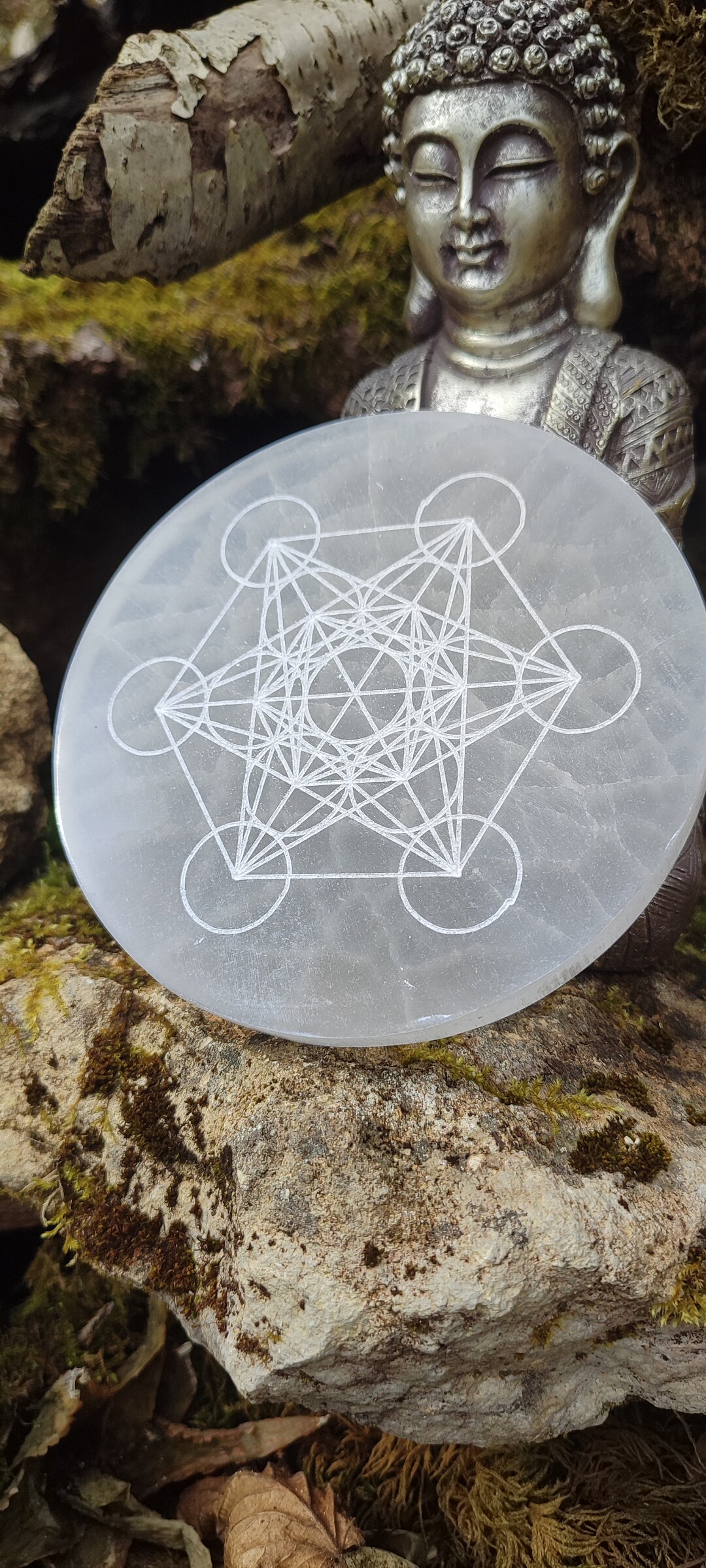 Engraved Metatron, Selenite, Stone Refill, Selenite Disc, Mineral Gift ...