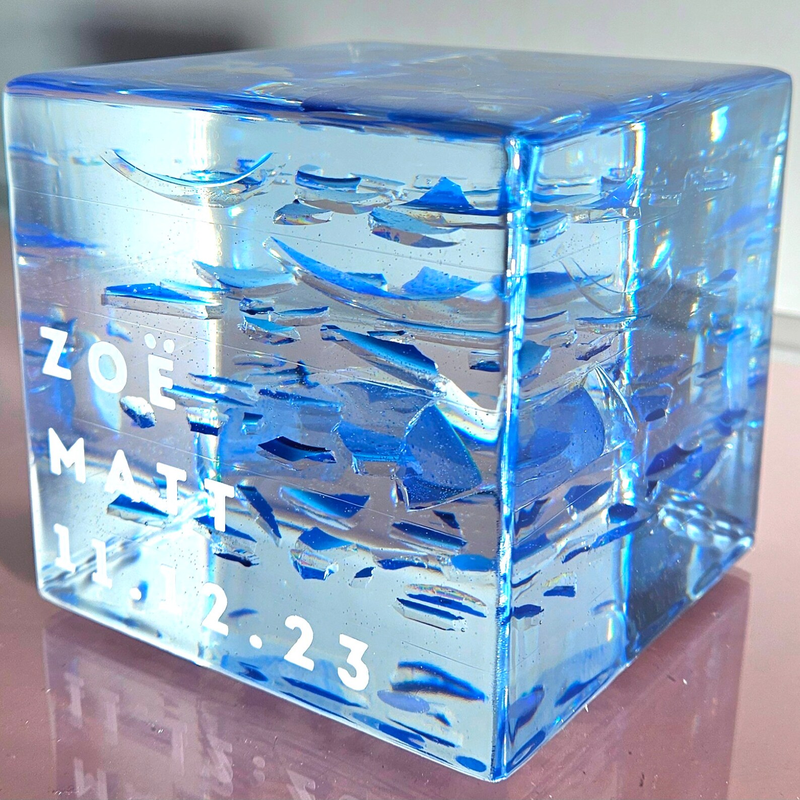 Chuppah Smash Glass Cube Preservation Jewish Wedding Resin Art Piece ...