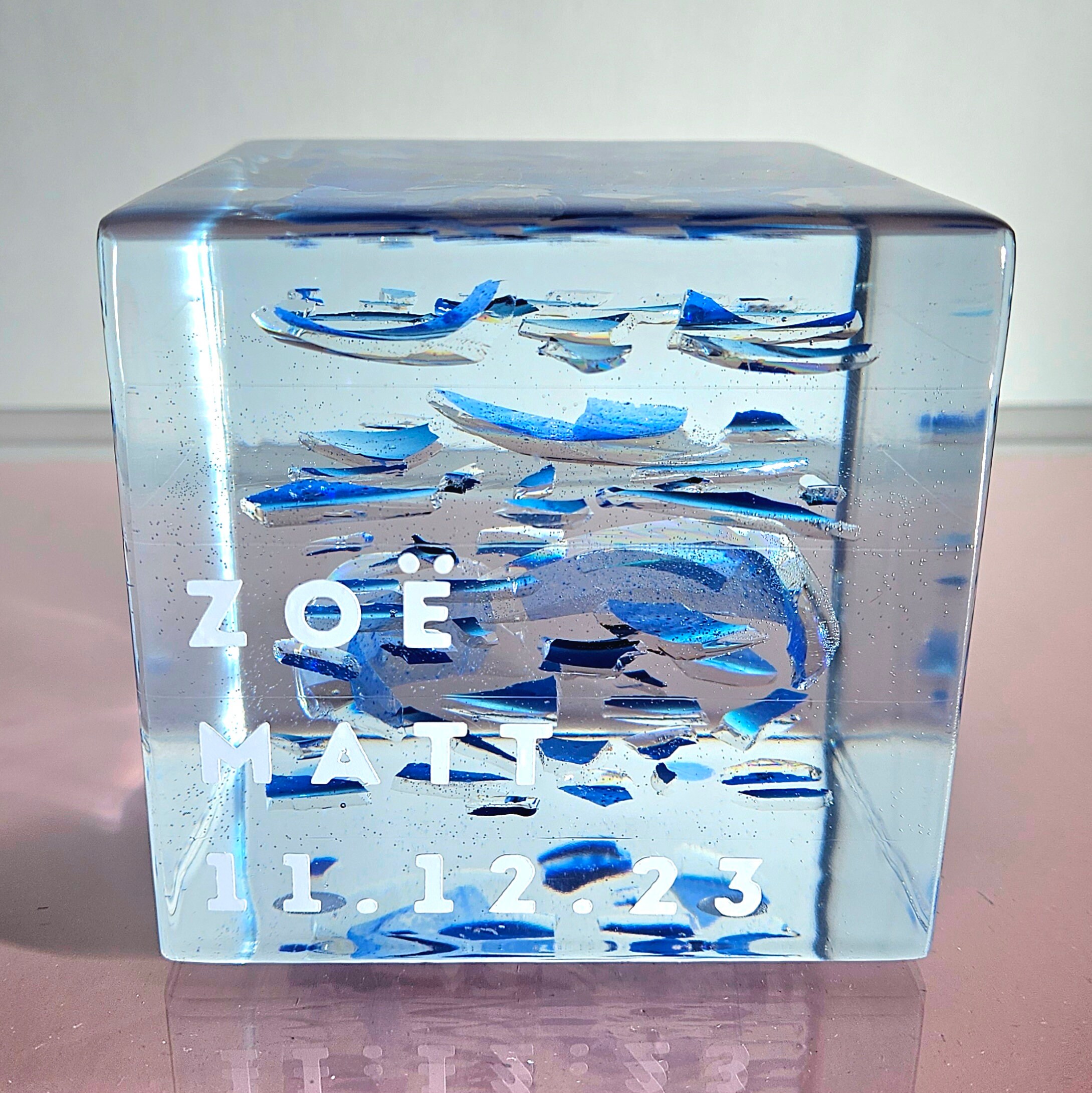 Chuppah Smash Glass Cube Preservation Jewish Wedding Resin Art Piece ...