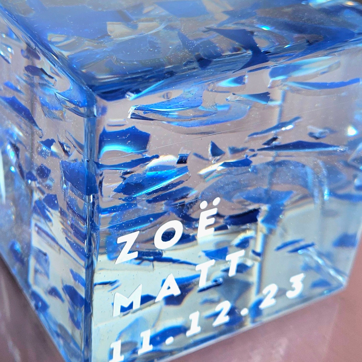 Chuppah Smash Glass Cube Preservation Jewish Wedding Resin Art Piece ...