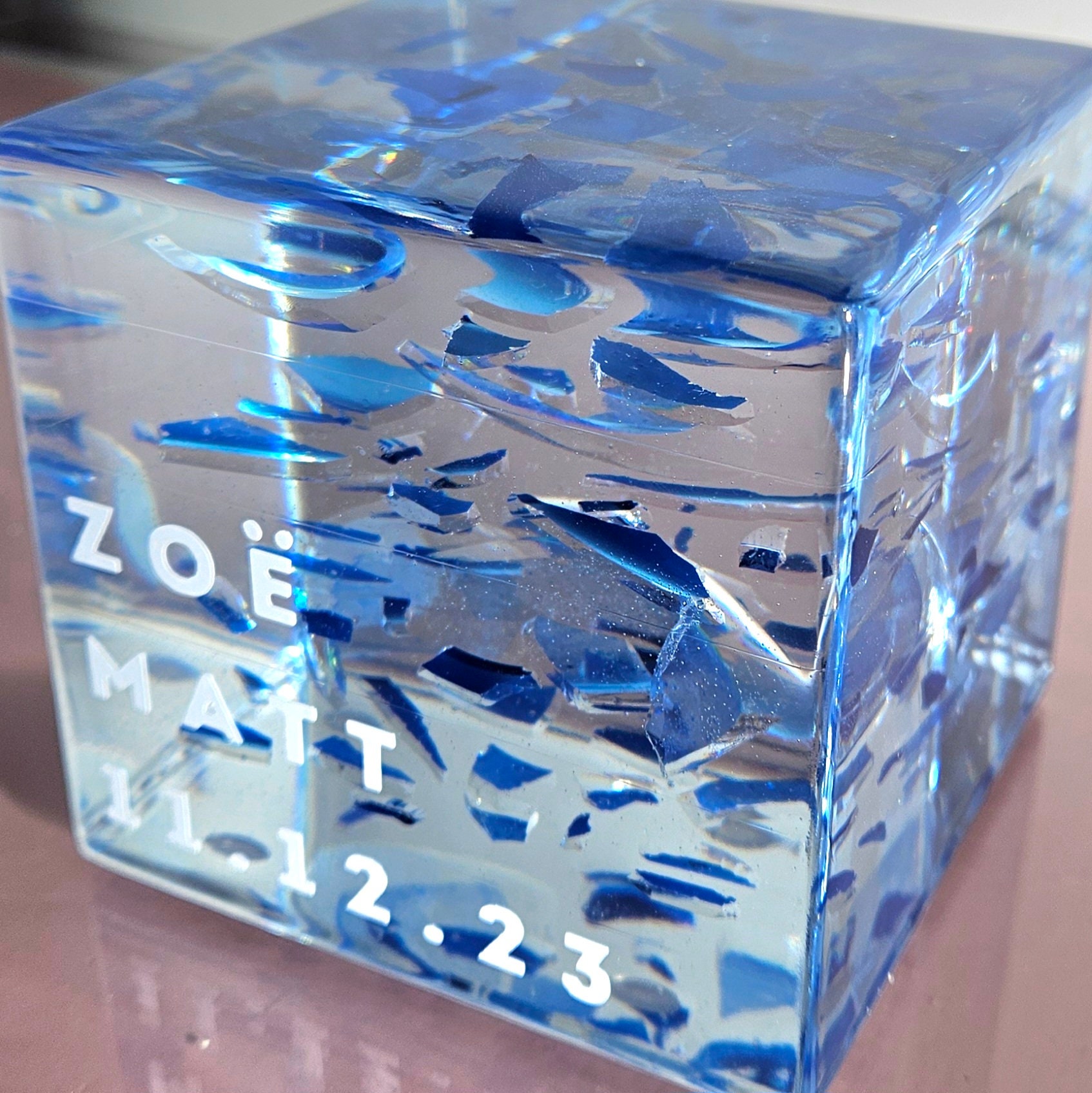 Chuppah Smash Glass Cube Preservation Jewish Wedding Resin Art Piece ...