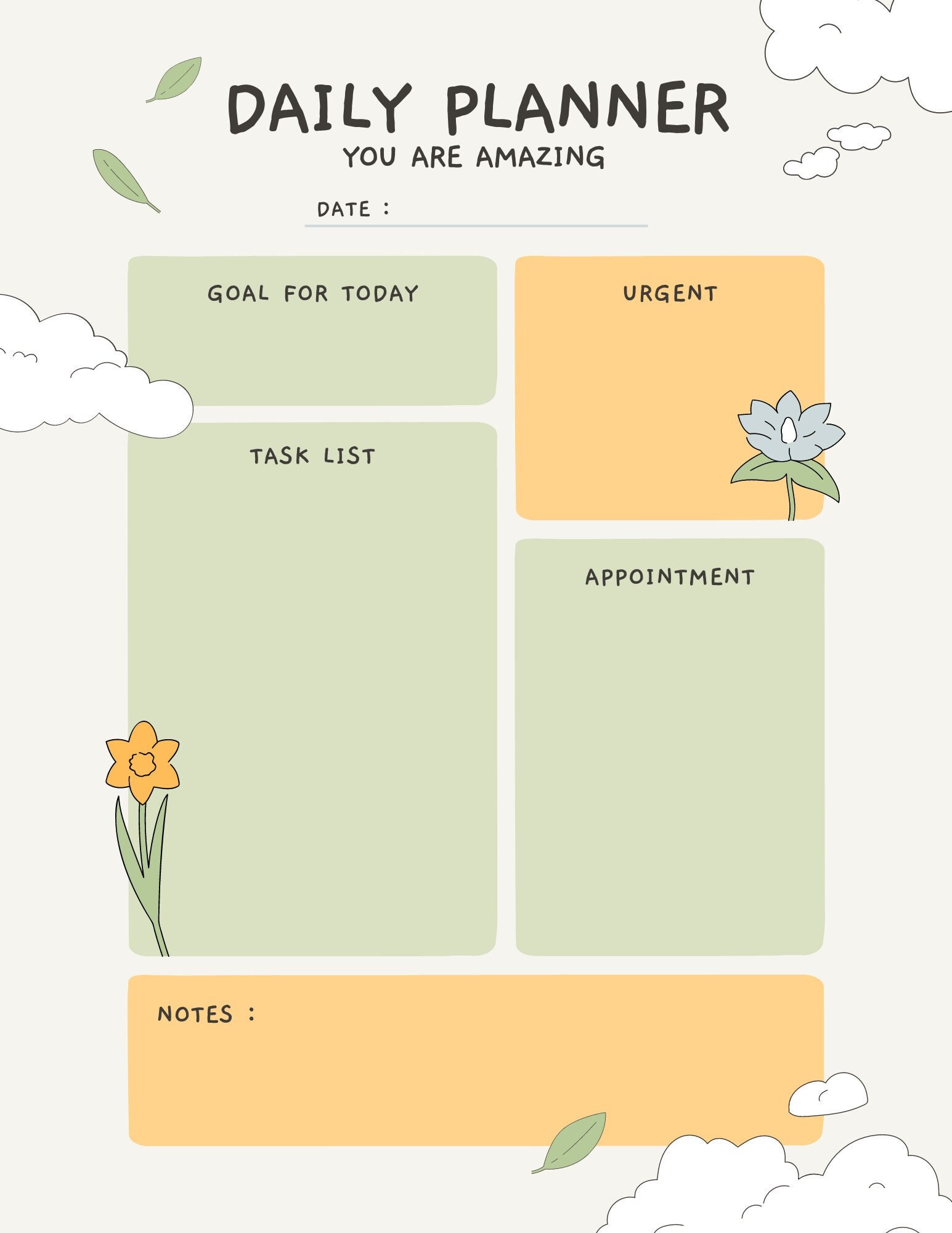 Printable Spring Vibes Planner - Etsy