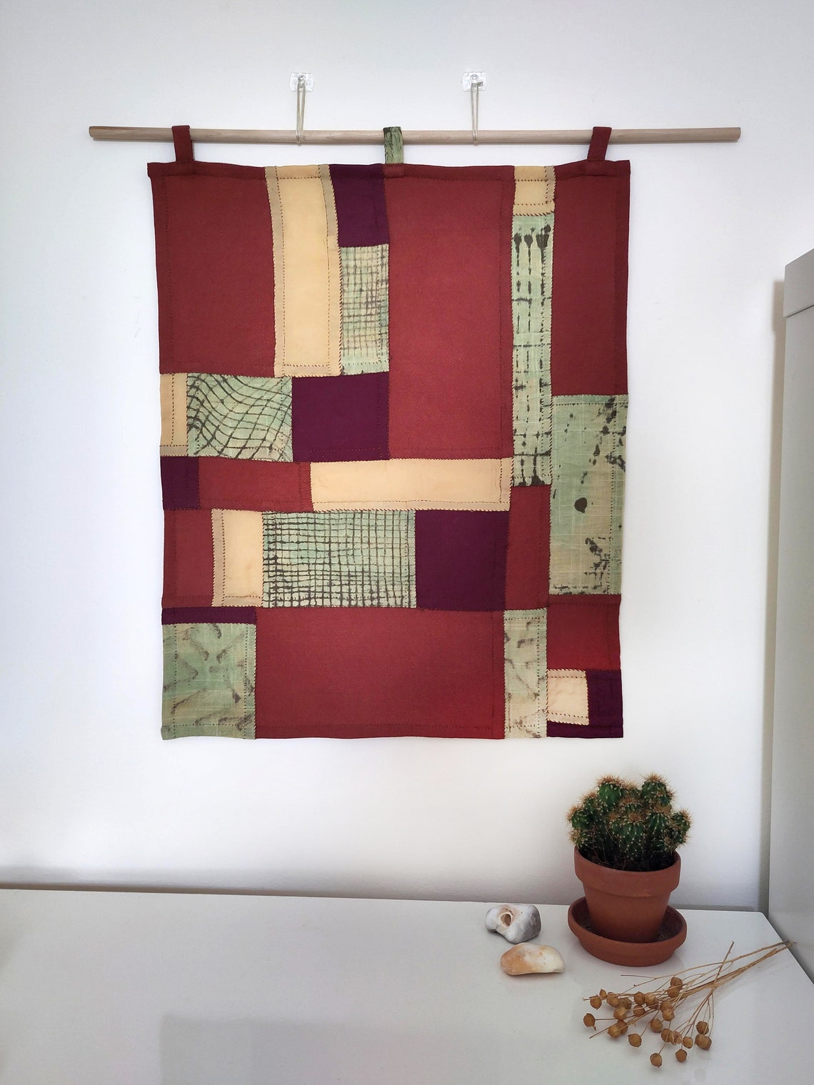 Naturally Dyed Bojagi Patchwork Quilt Handmade Textile Wall Hanging ...